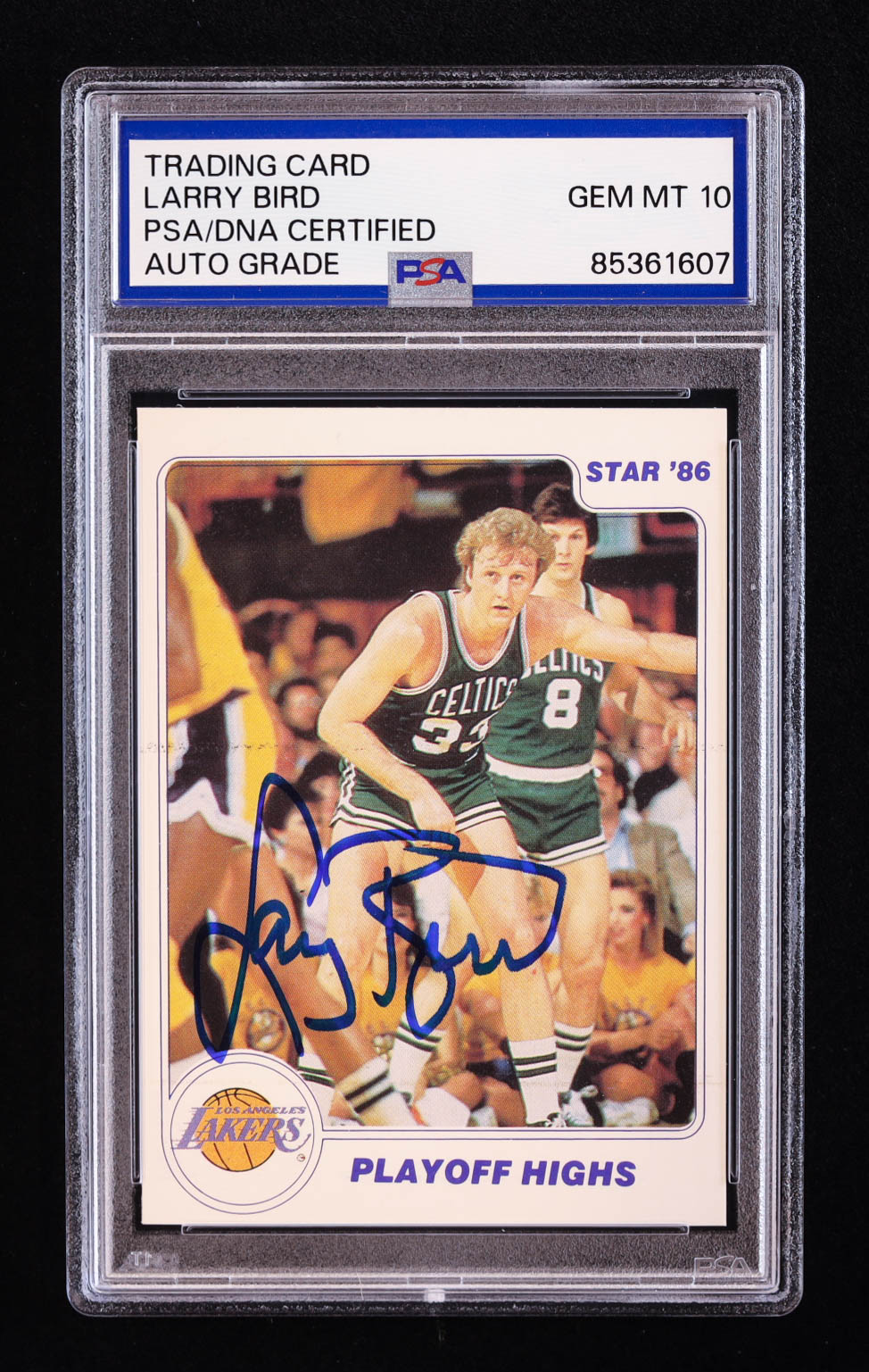 Larry Bird Signed 1985-86 Star Lakers Champs #9 IA (PSA | Autograph ...