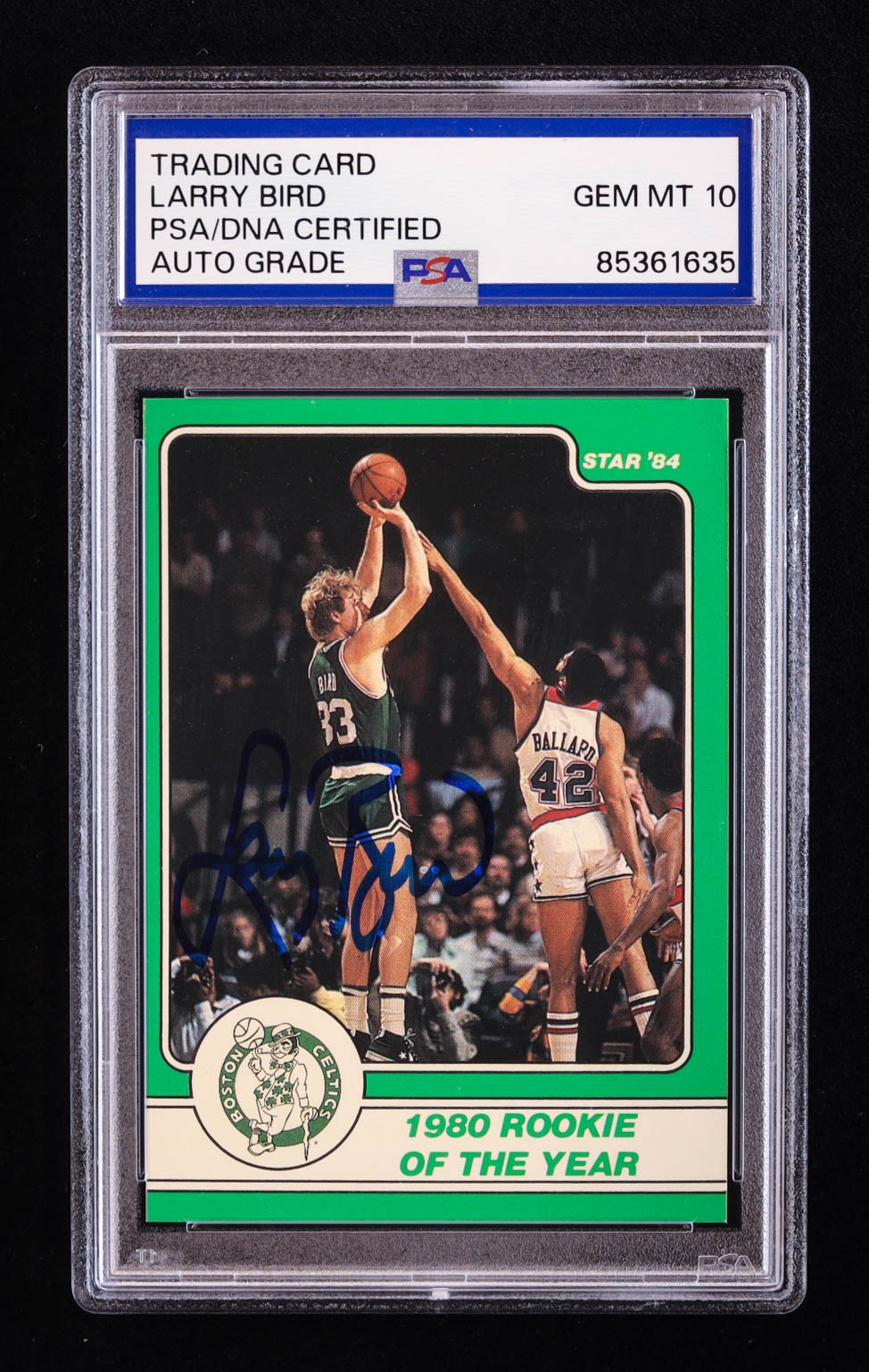 Larry Bird Signed 1984 Star Larry Bird #3 / 1980 Rookie of the Year ...