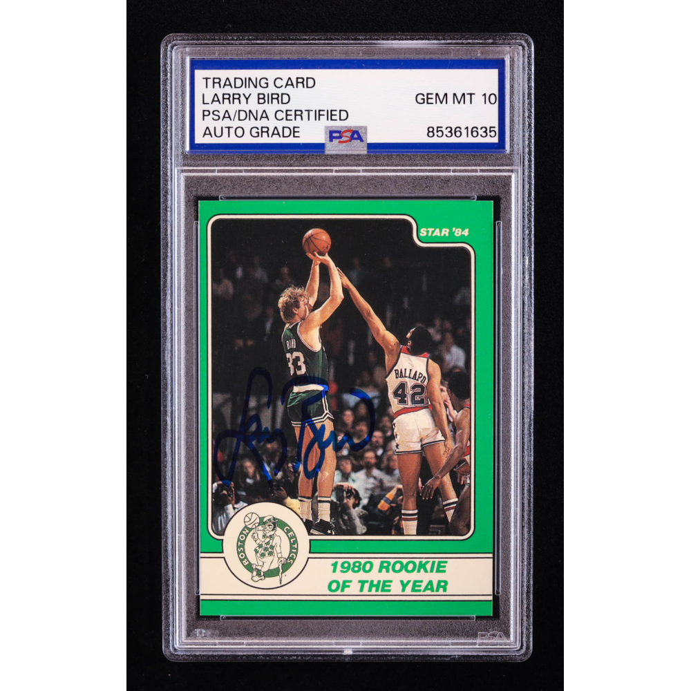 Larry Bird Signed 1984 Star Larry Bird #3 / 1980 Rookie of the Year ...