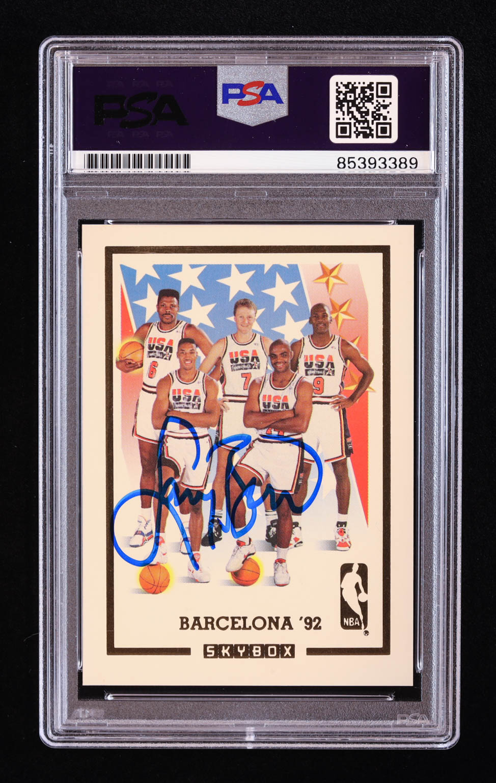 Magic Johnson & Larry Bird Signed 1992 SkyBox USA #NNO Plastic Team ...