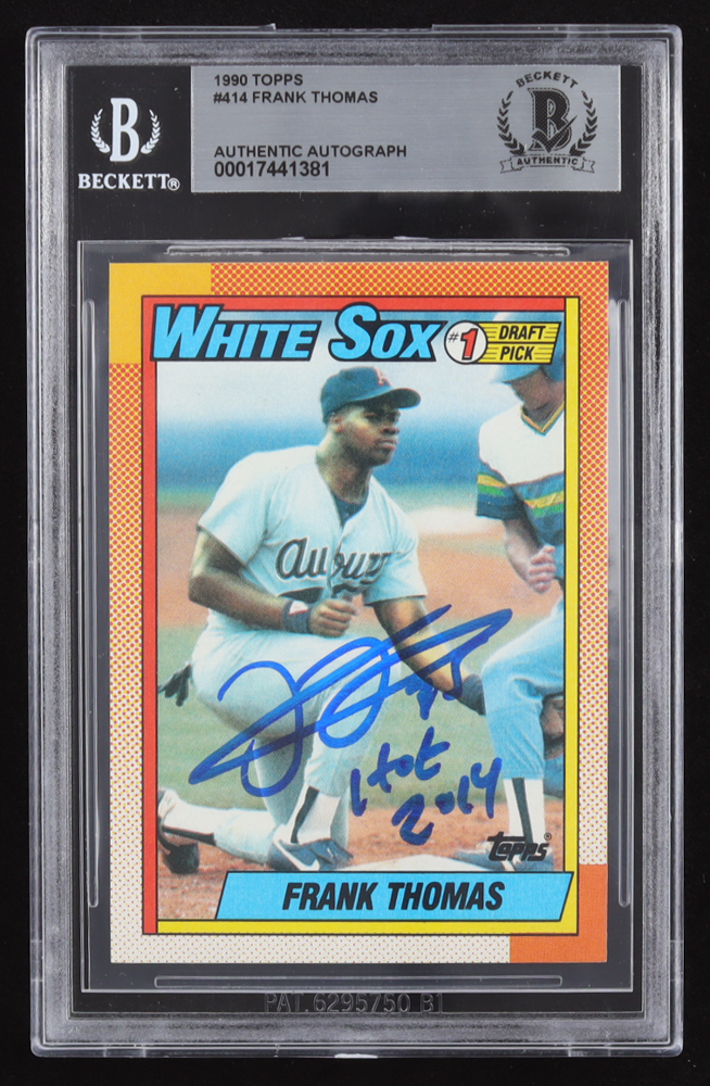 Frank Thomas Signed 1990 Topps #414B RC Inscribed "HOF 2014" (BGS ...