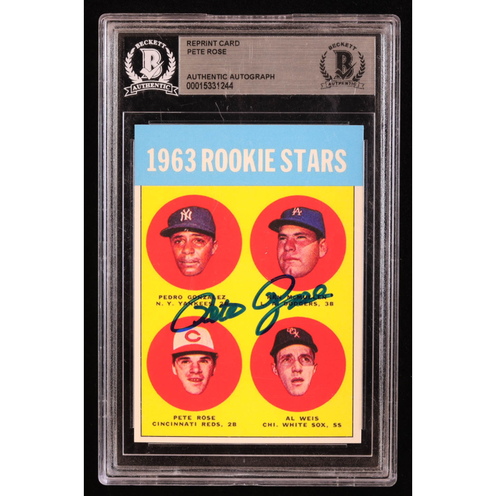 Pete Rose Signed 1963 Topps #537 RC Reprint (BGS) | Pristine Auction