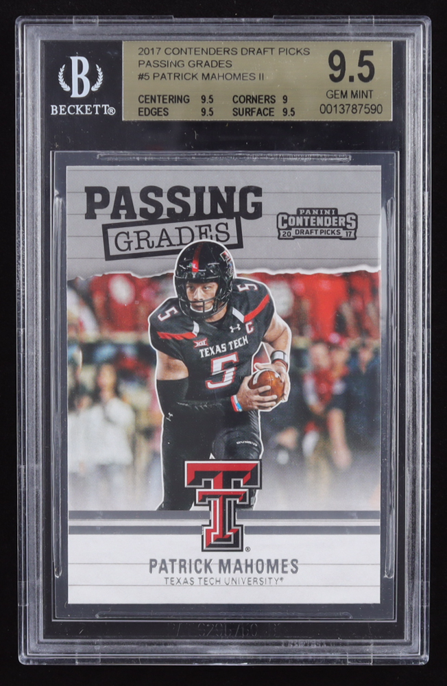 Patrick Mahomes II 2017 Panini Contenders Draft Picks Passing Grades #5 ...