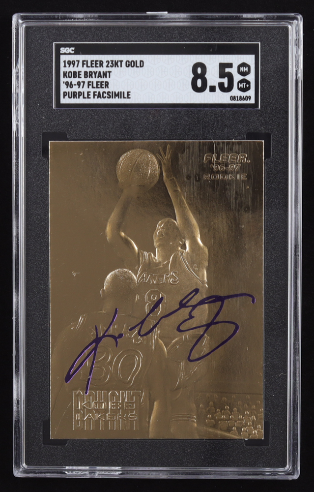Kobe Bryant 1996-97 Fleer Purple Signature 23Kt Gold RC #56341 (SGC 8.5 ...