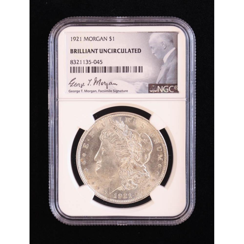 1921 Morgan Silver Dollar - George T. Morgan Signature Label (NGC ...