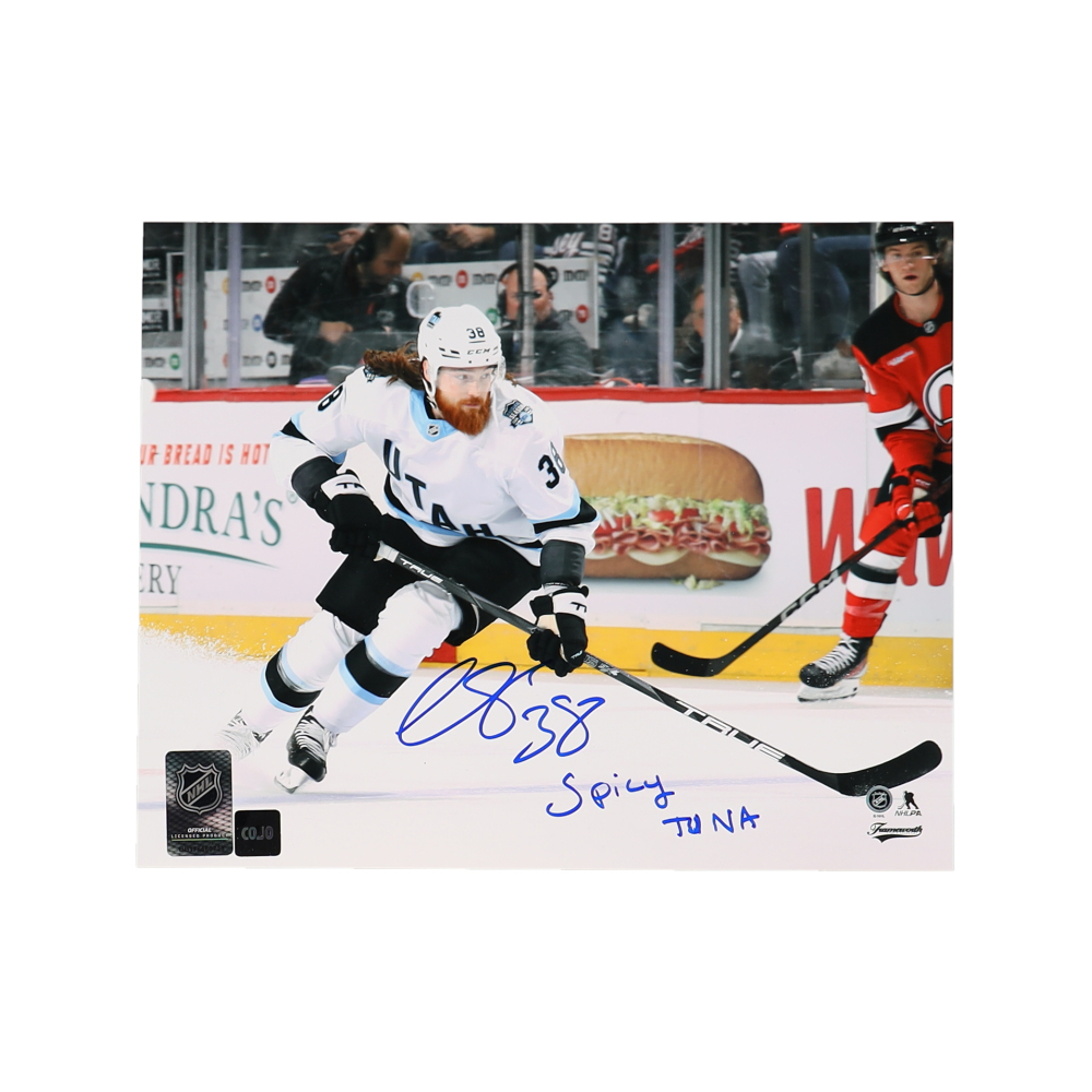 Liam O'Brien Signed Utah Hockey Club 8x10 Photo Inscribed "Spicy Tuna ...