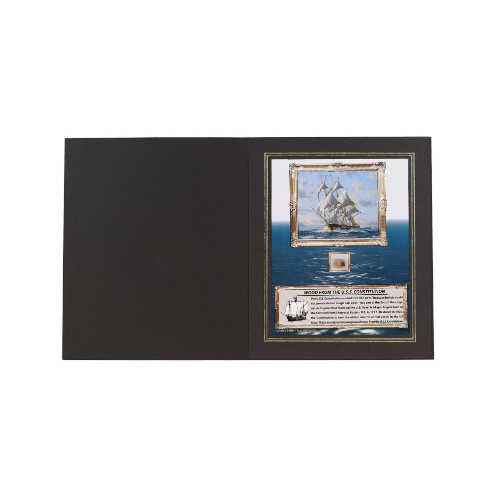 U.S.S. Constitution Wood Piece LE Display with Folder | Pristine Auction