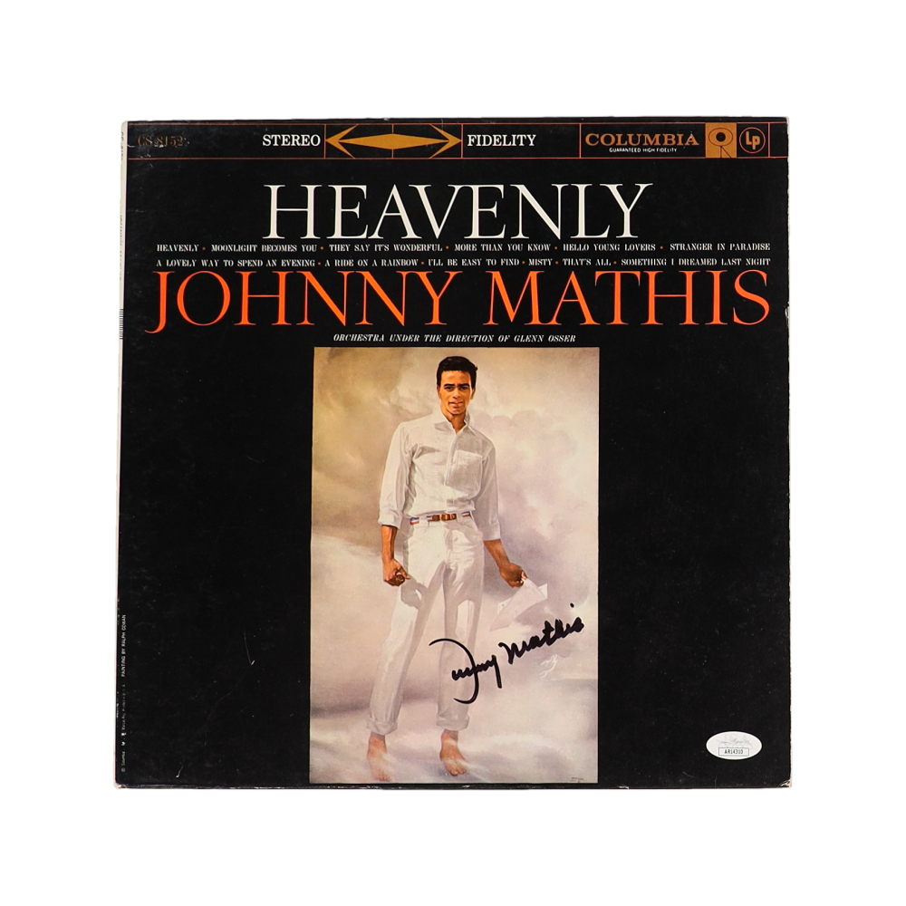 Johnny Mathis Signed "Heavenly" Vinyl Record Album Cover (JSA) | Pristine Auction