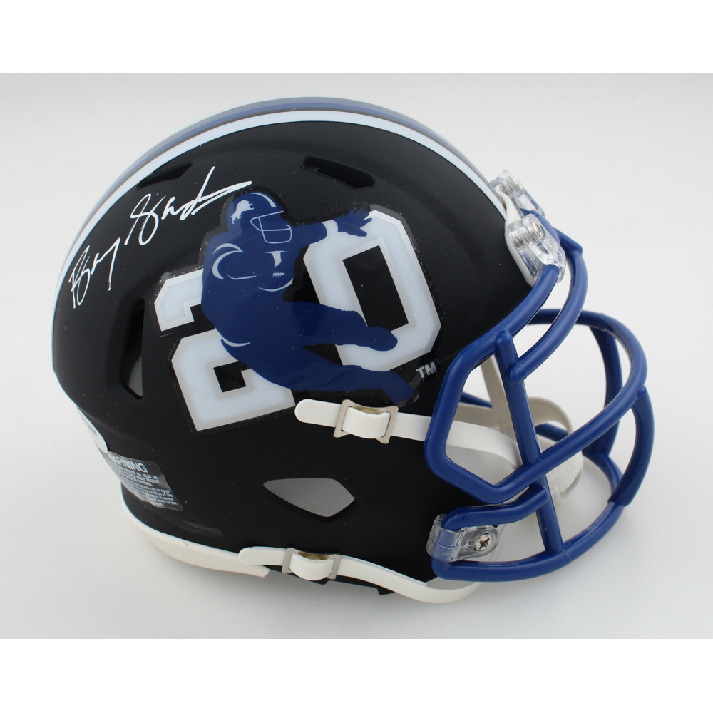 Barry Sanders Signed Barry Sanders x Lions Speed Mini Helmet (Schwartz ...