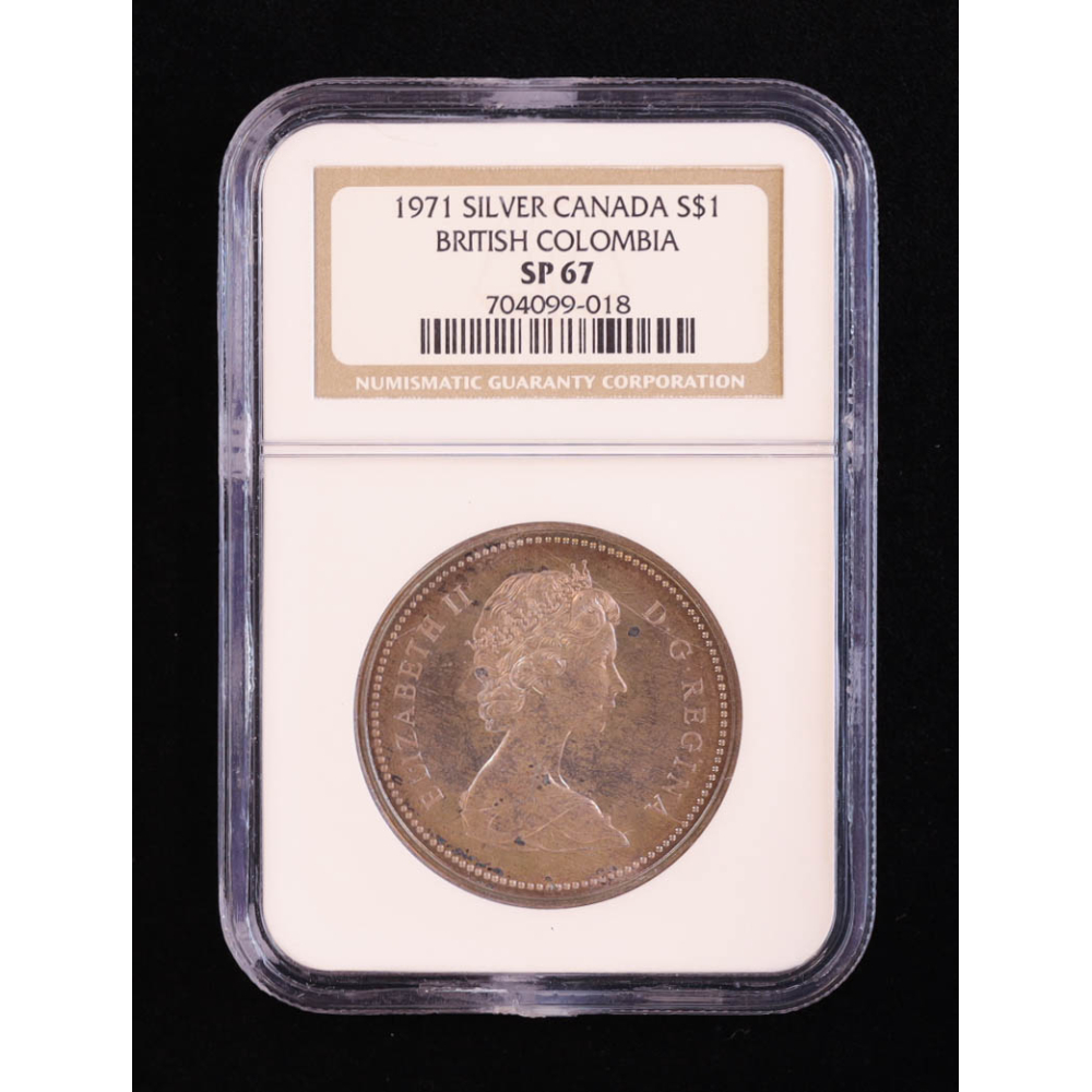 1971 Canada $1 Silver Dollar - 1871-1971 British Columbia Centennial ...