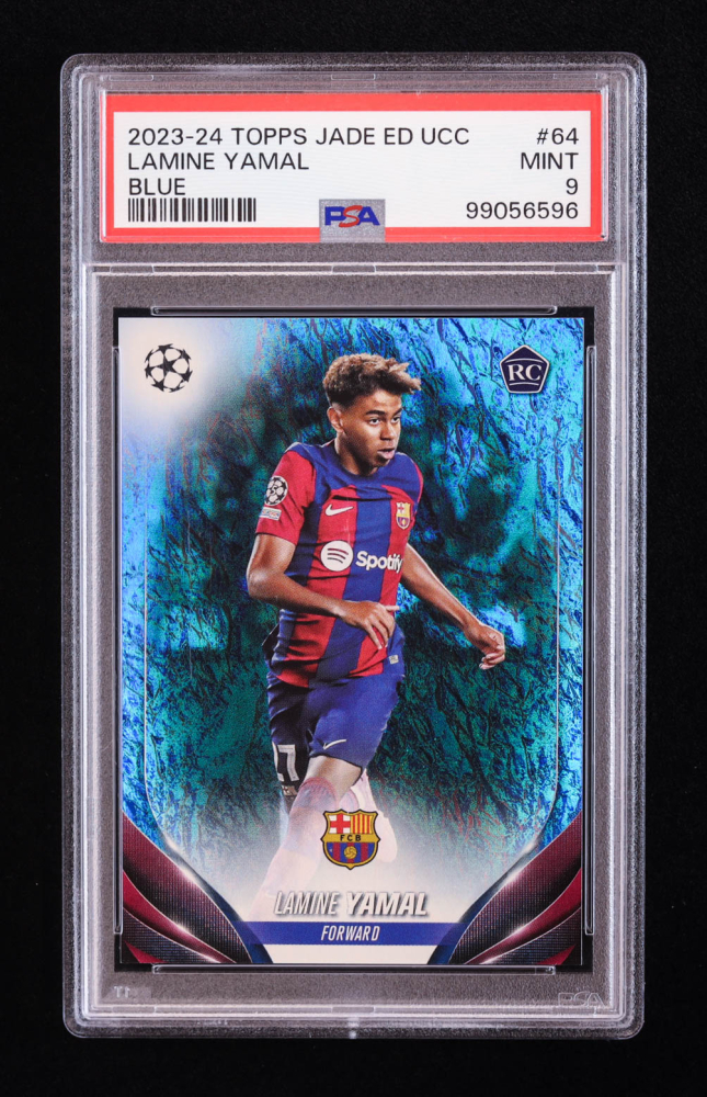 Lamine Yamal 2023-24 Topps Jade UEFA Champions League Blue Refractors ...
