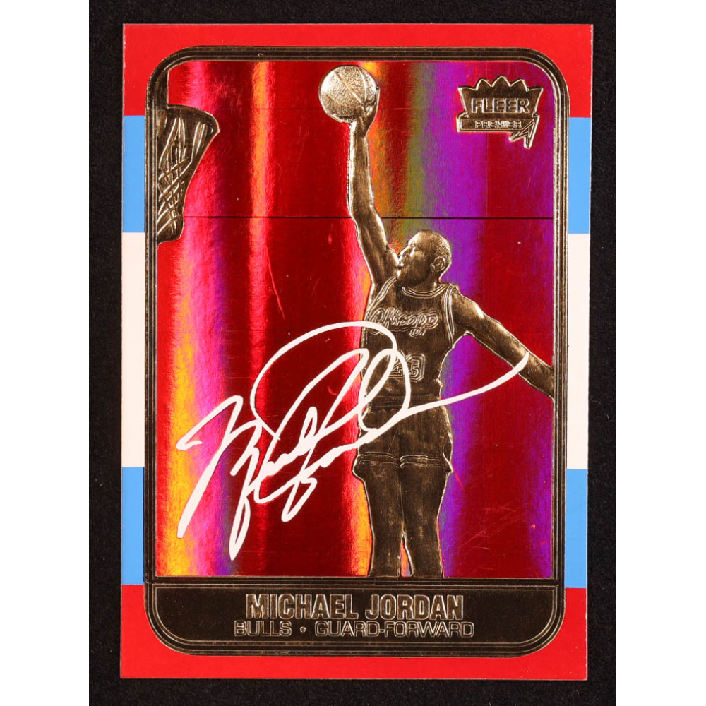Michael Jordan 1997 Fleer Premier Signature Series Red Holo Refractor ...