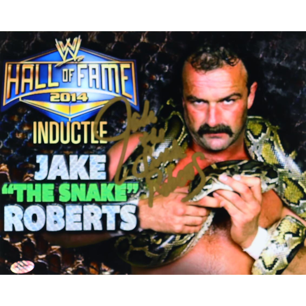 Jake "The Snake" Roberts Signed WWE 8x10 Photo (Leaf) | Pristine Auction