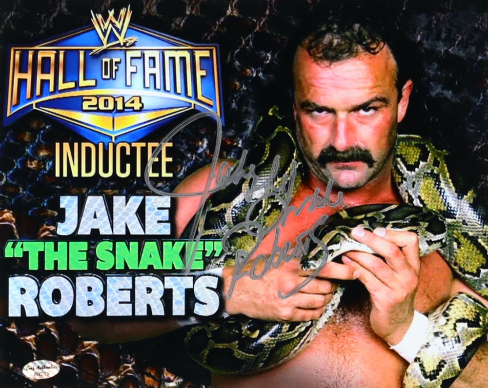 Jake "The Snake" Roberts Signed WWE 8x10 Photo (Leaf) | Pristine Auction
