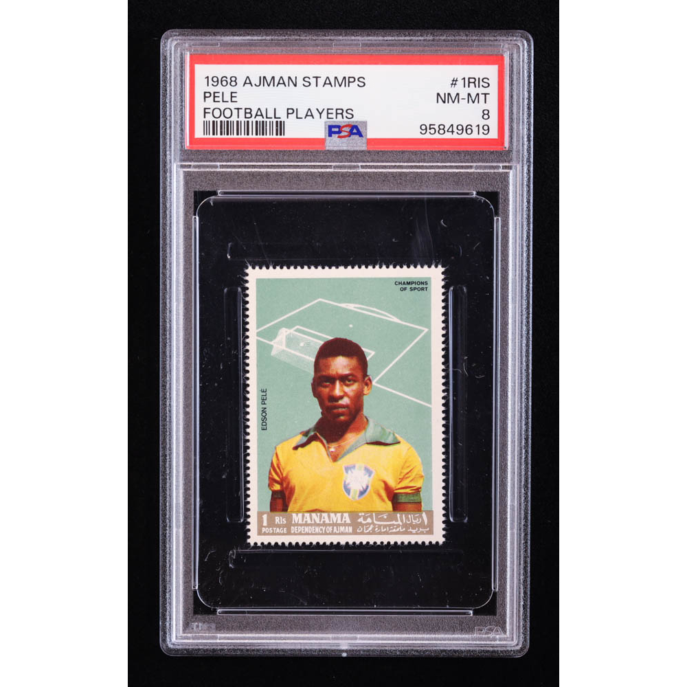 Pele 1968 Ajman Stamps Champions Of Sport #1RIS (PSA 8) | Pristine Auction