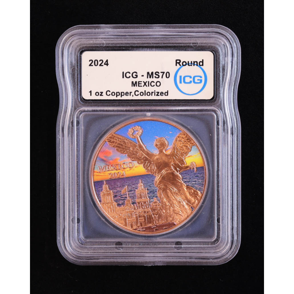 2024 Mexico Libertad, Colorized - 1 AVDP Ounce .999 Fine Copper Bullion ...