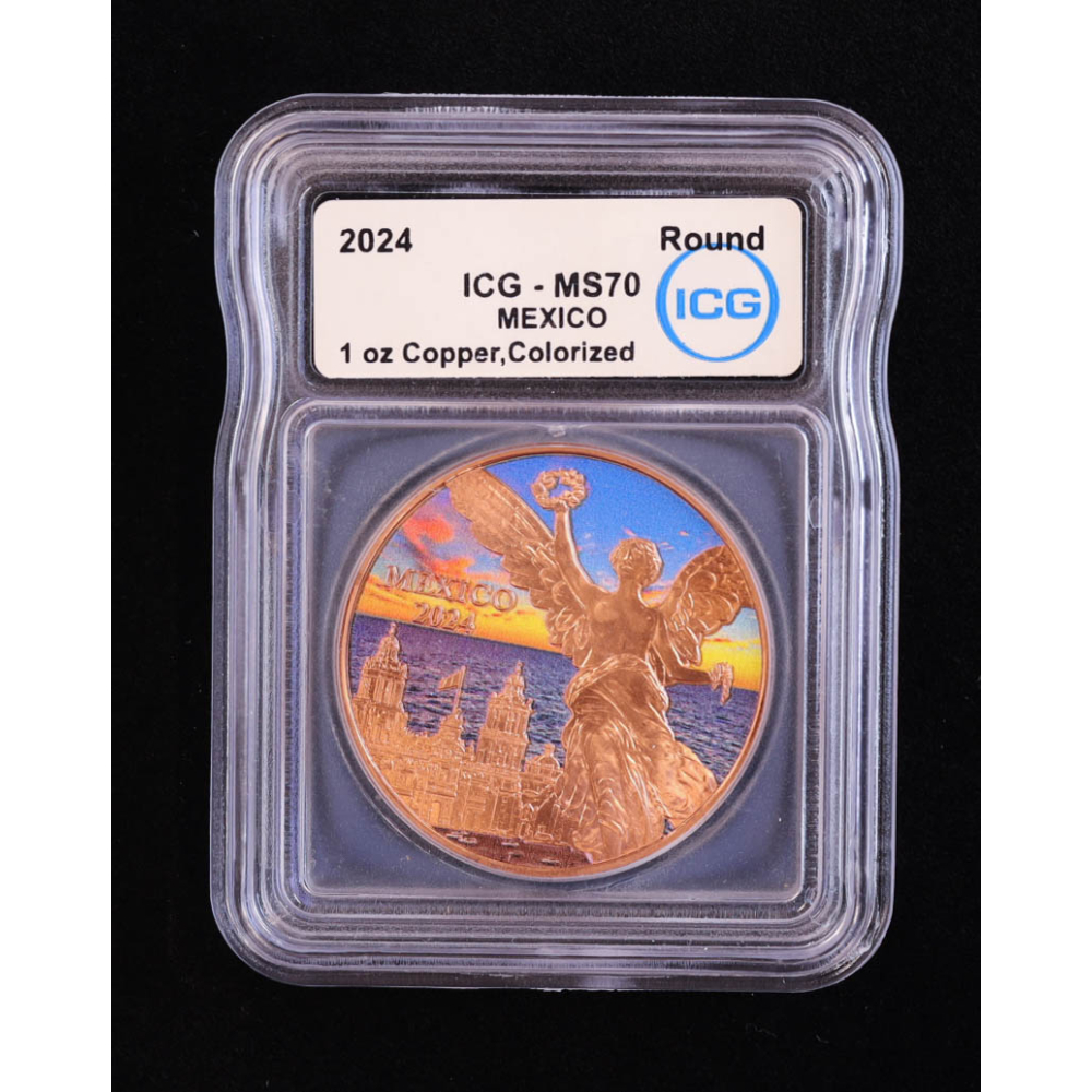 2024 Mexico Libertad, Colorized - 1 AVDP Ounce .999 Fine Copper Bullion ...