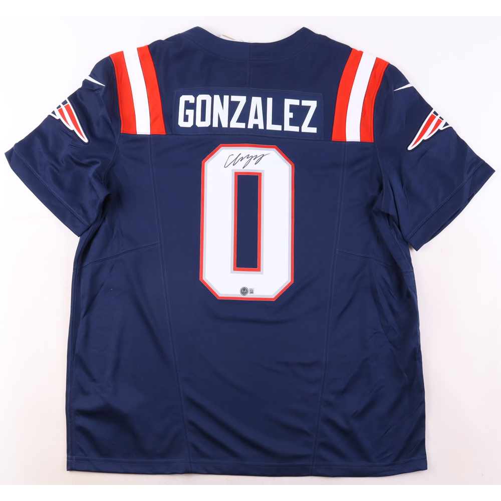 Christian Gonzalez Signed Nike Patriots Jersey (Beckett) | Pristine Auction