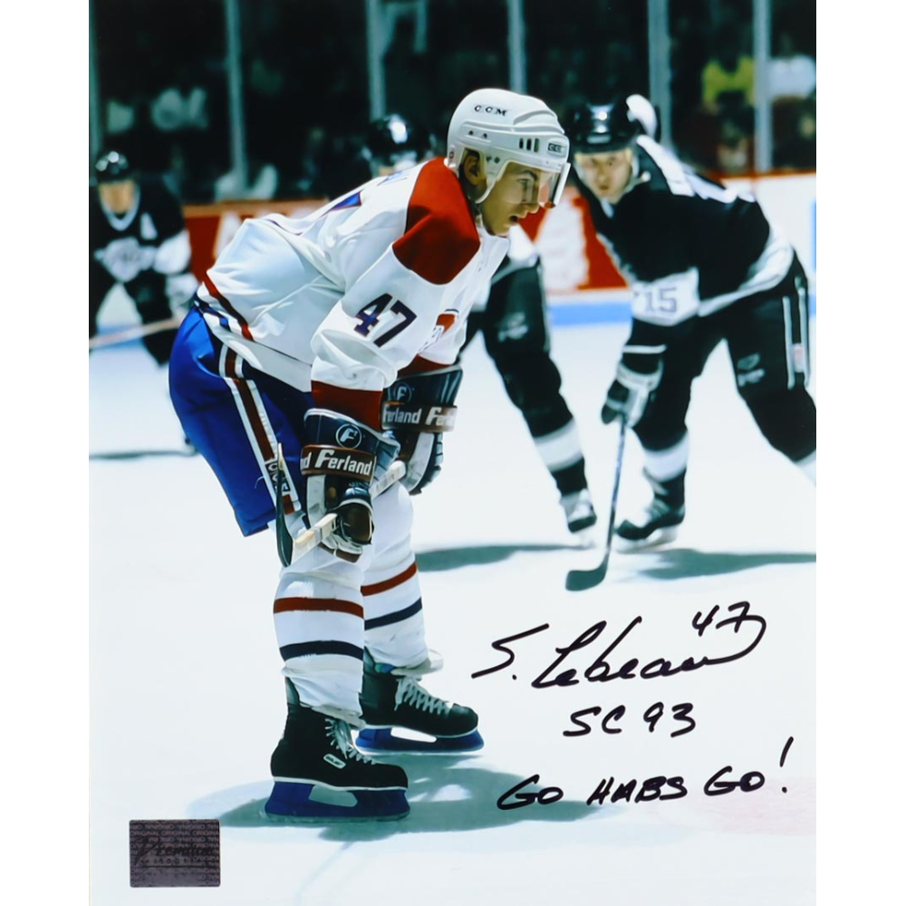 Stephan Lebeau Signed Canadiens 8x10 Photo Inscribed "SC 93" & "Go Habs ...