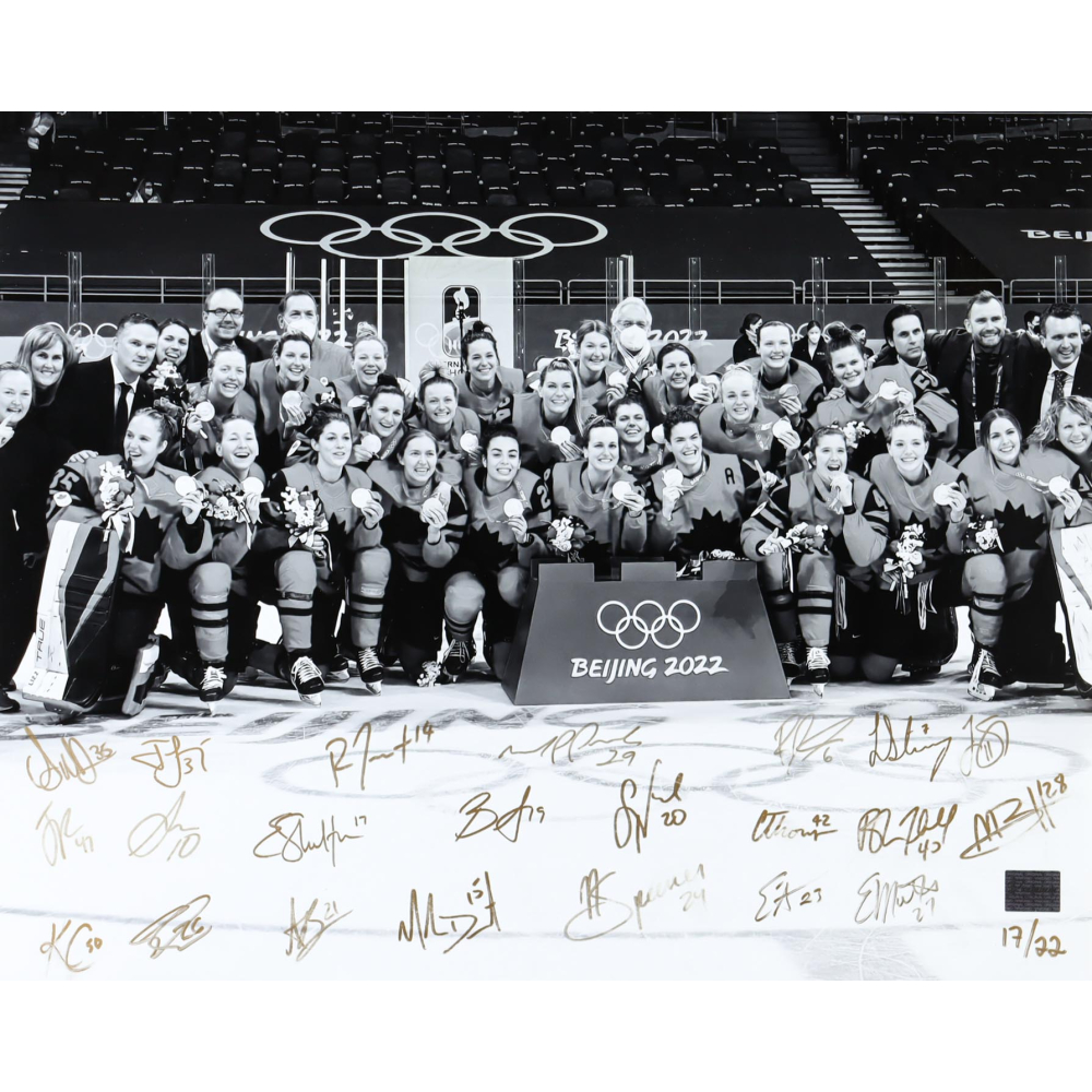 "2022 Winter Olympics Gold Medalists" Canada Women's Hockey 16x20 Photo ...