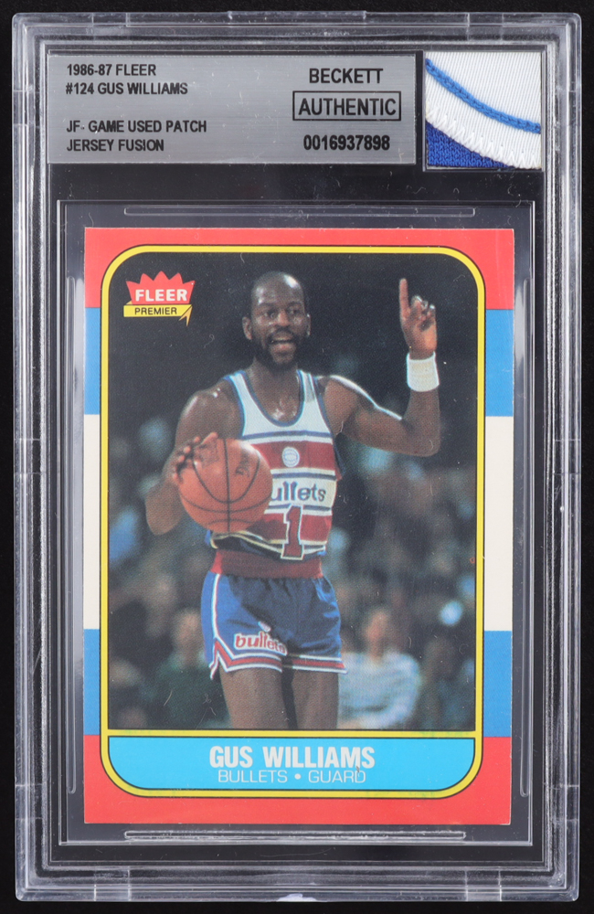 Gus Williams 1986-87 Fleer #124 with Game Used Jersey Patch (BGS ...
