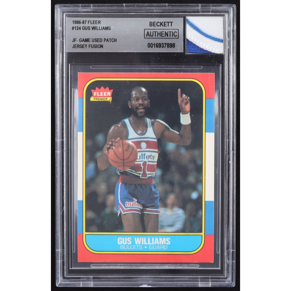 Gus Williams 1986-87 Fleer #124 with Game Used Jersey Patch (BGS ...