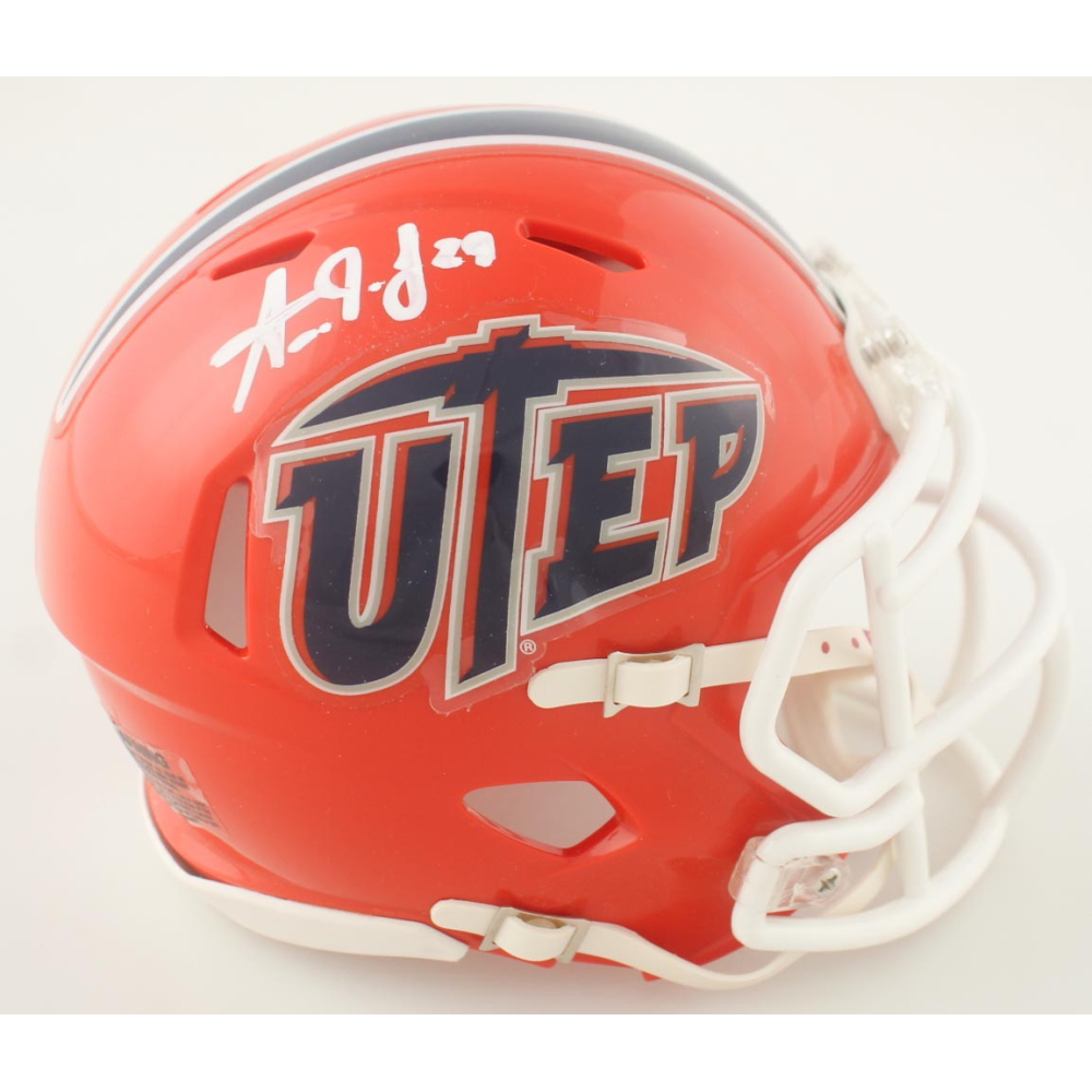 Aaron Jones Signed UTEP Miners Speed Mini Helmet (Beckett) | Pristine ...