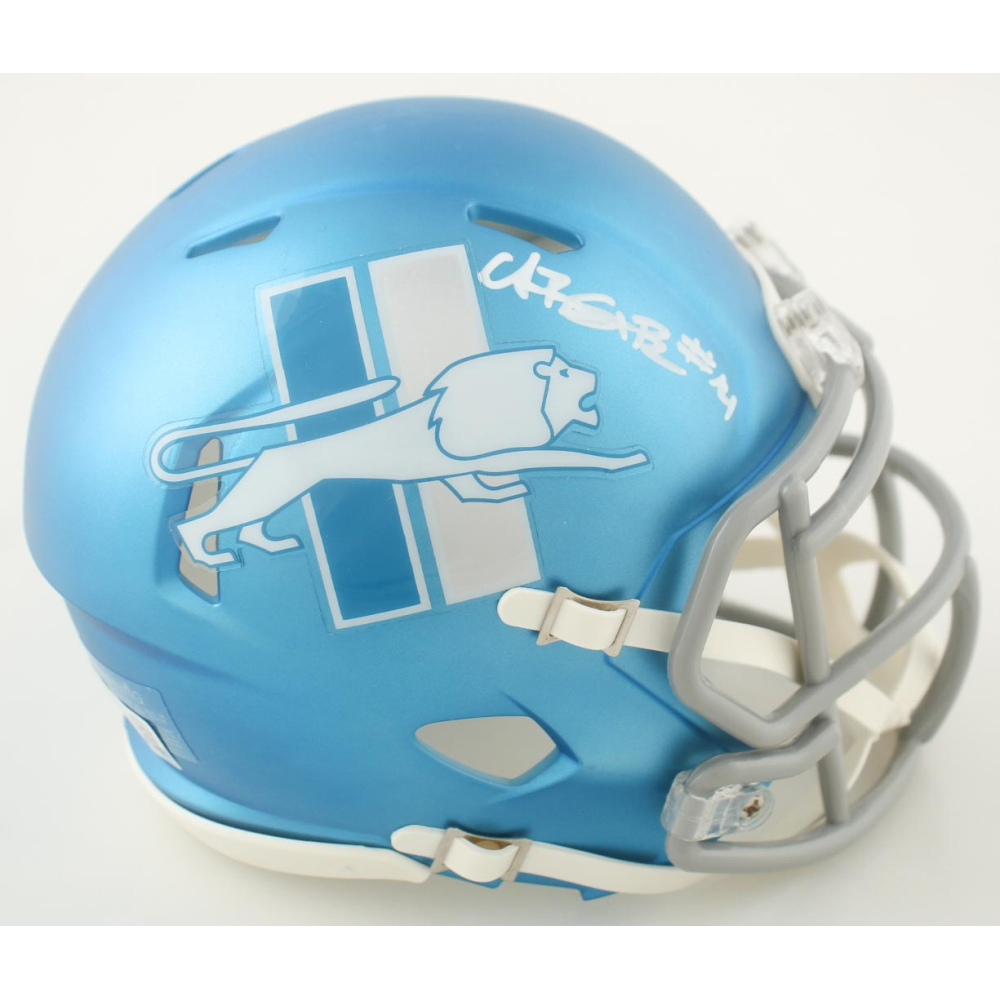 Amon-Ra St. Brown Signed Lions Flash Alternate Speed Mini Helmet ...