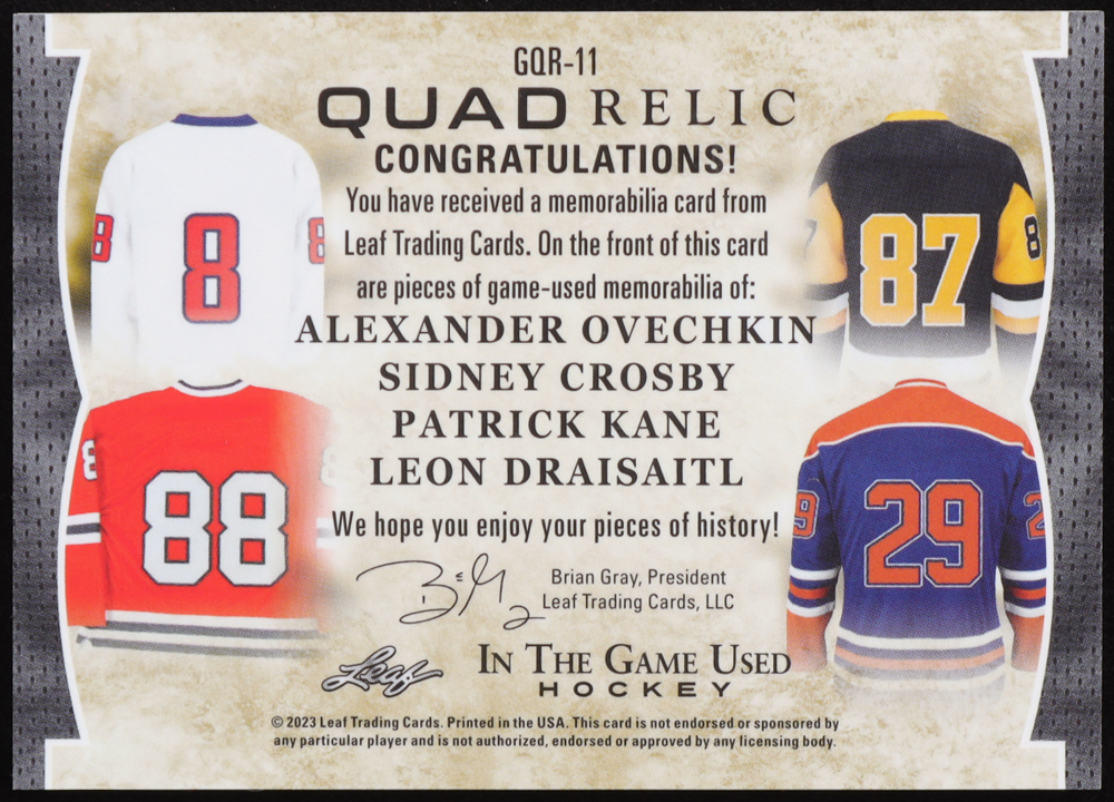 Alexander Ovechkin / Sidney Crosby / Patrick Kane / Leon Draisaitl 2023 ...