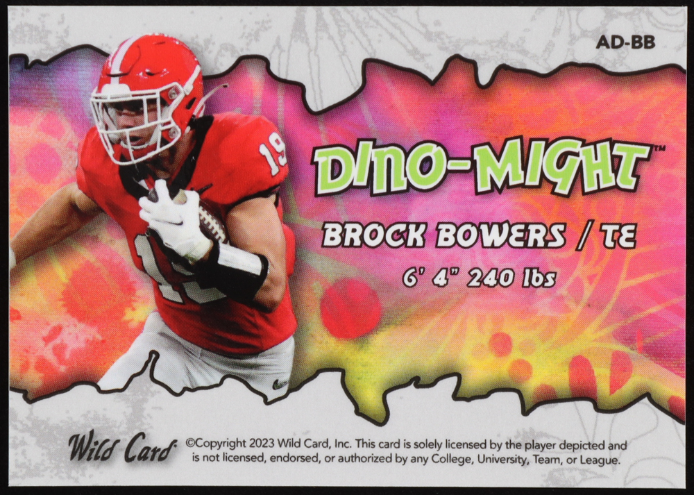 Brock Bowers 2023 Wild Card Alumination Dino-Might Prismatic Teal #ADBB ...