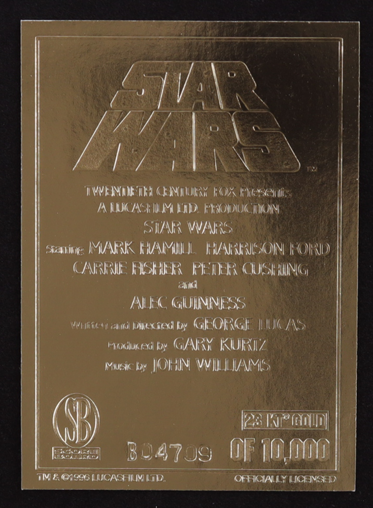 Star Wars A New Hope 23Kt Gold Card | Pristine Auction