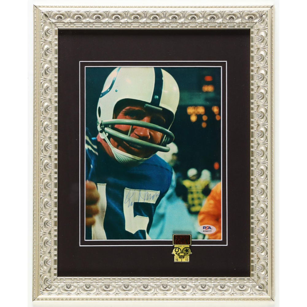 Earl Morrall Signed Colts Custom Framed Photo Display With Official ...