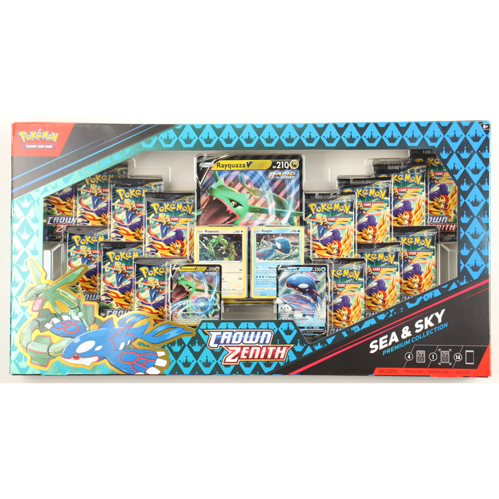 Pokemon TCG: Crown Zenith Sea & Sky Premium Collection with (14) Packs ...