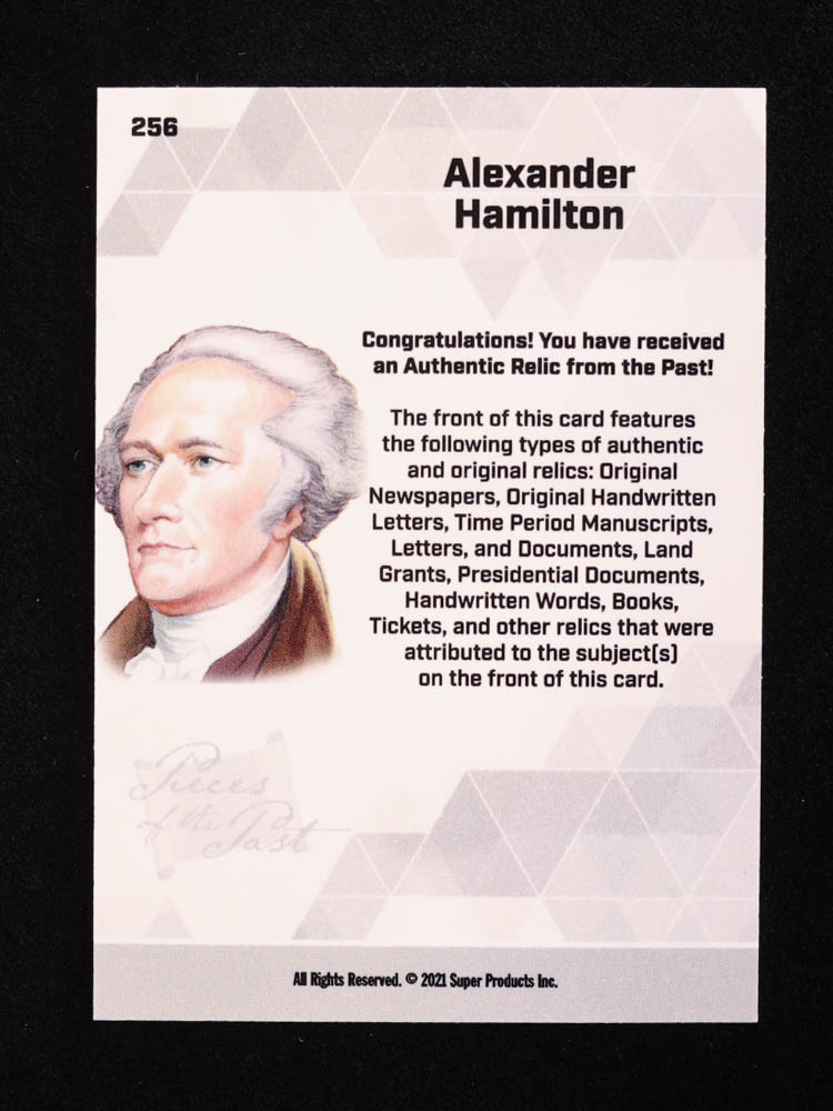 Alexander Hamilton 2021 Pieces of the Past Relics Blue #256 | Pristine ...