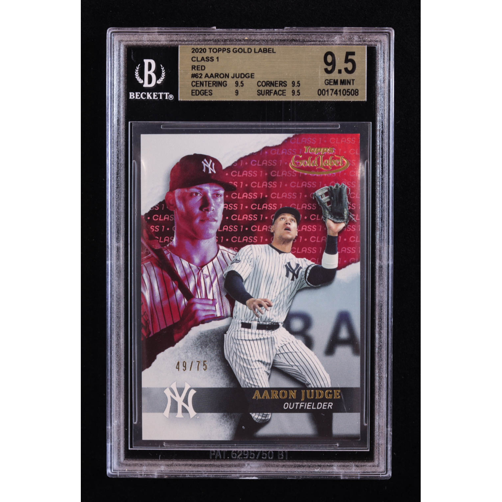 Aaron Judge 2020 Topps Gold Label Class 1 Red #62 #49/75 (BGS 9.5 ...