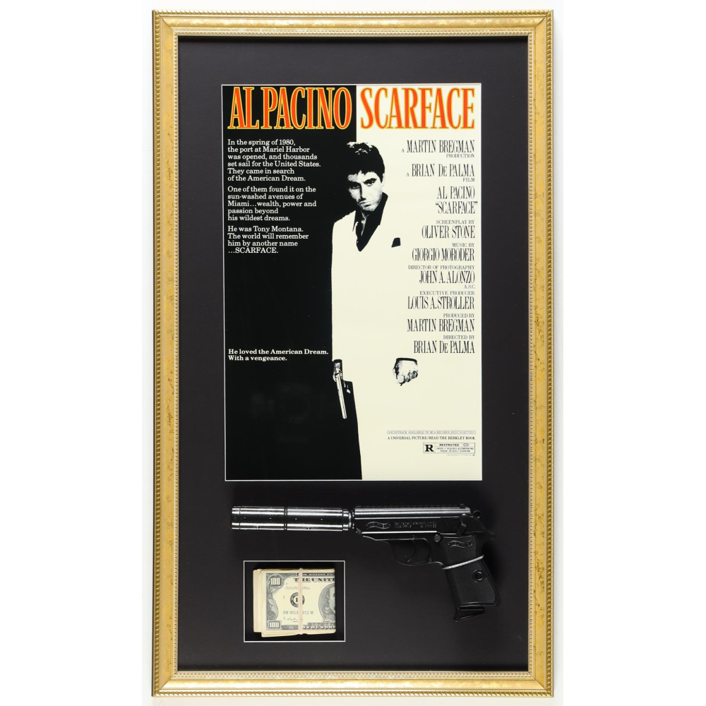 "Scarface" Custom Framed Movie Poster Display with Prop Replica Money ...