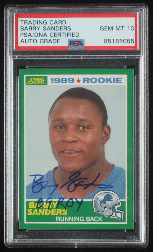Barry Sanders Signed 1989 Score #257 RC Inscribed "89 ROY" (PSA | Auto ...