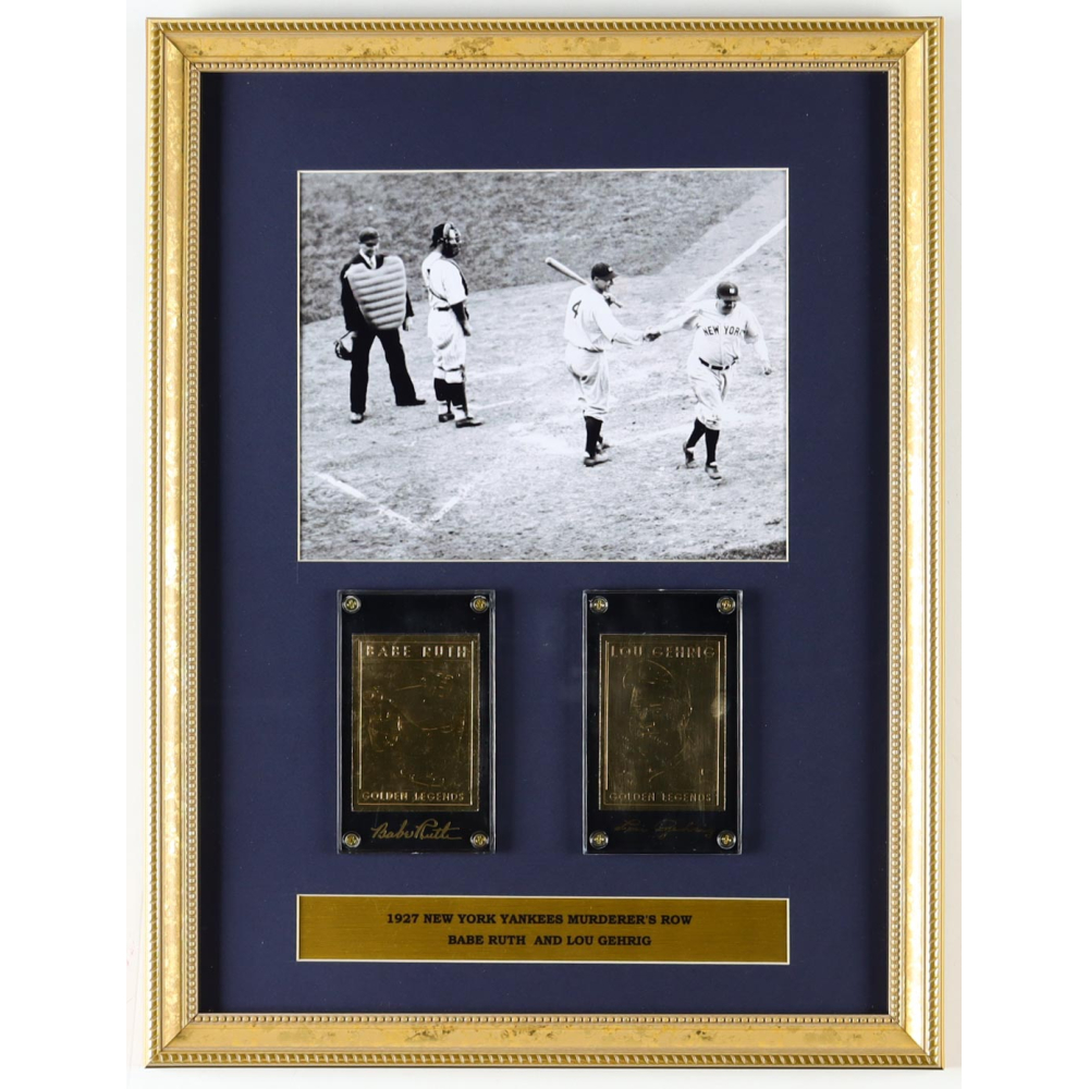 "Babe Ruth & Lou Gehrig Yankees Murderer's Row" Custom Framed Photo ...