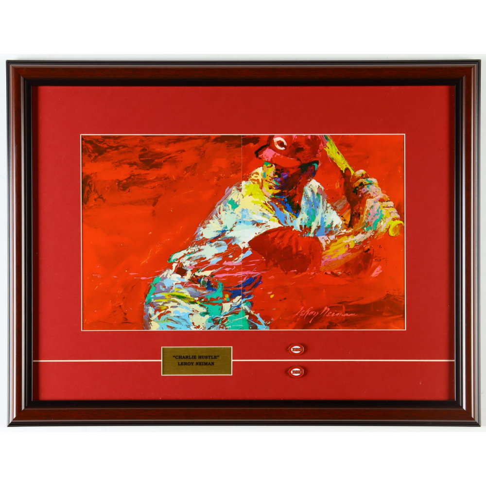 LeRoy Neiman "Charlie Hustle" Custom Framed Pete Rose Art Print with (2 ...