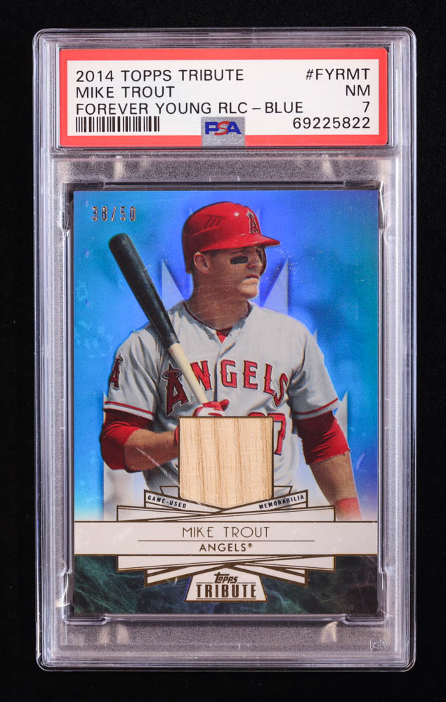 Mike Trout 2014 Topps Tribute Forever Young Relic Blue #FYRMT #38/50 ...
