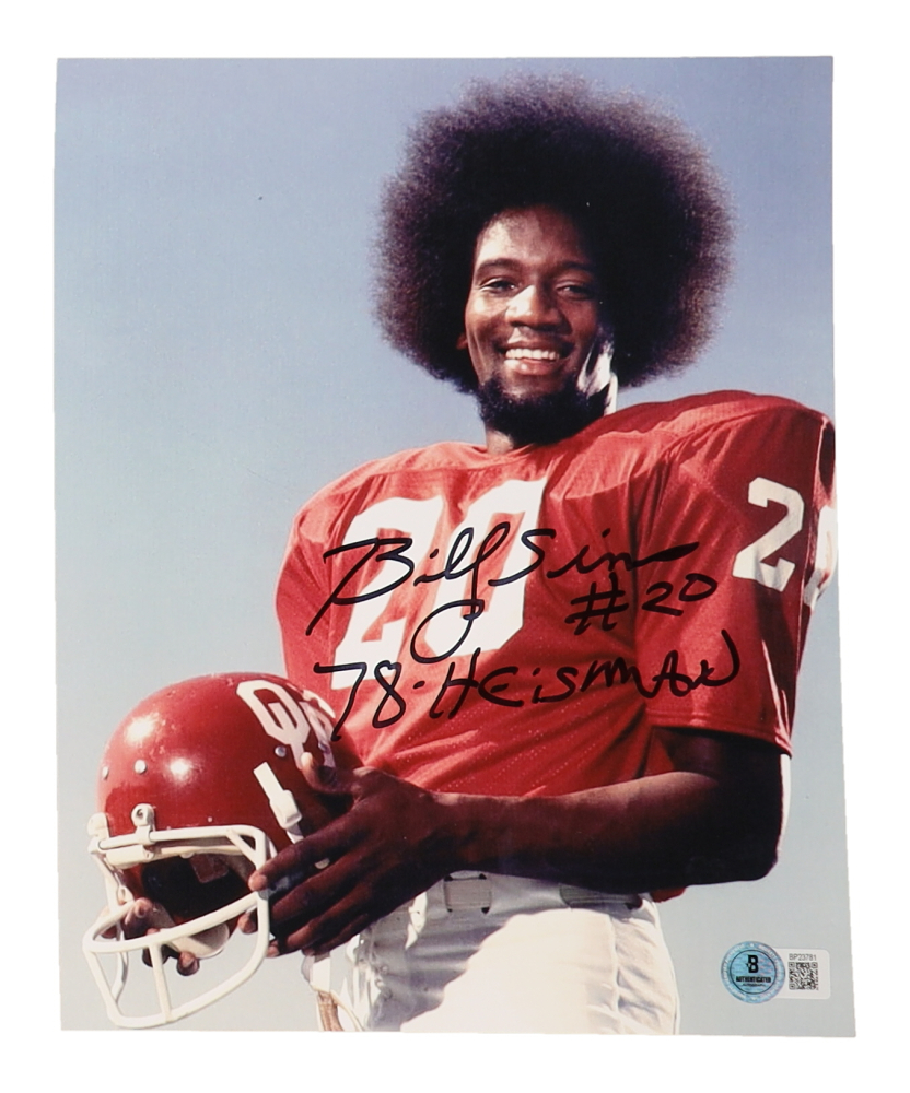 Billy Sims Signed Oklahoma Sooners 8x10 Photo Inscribed "'78 Heisman ...