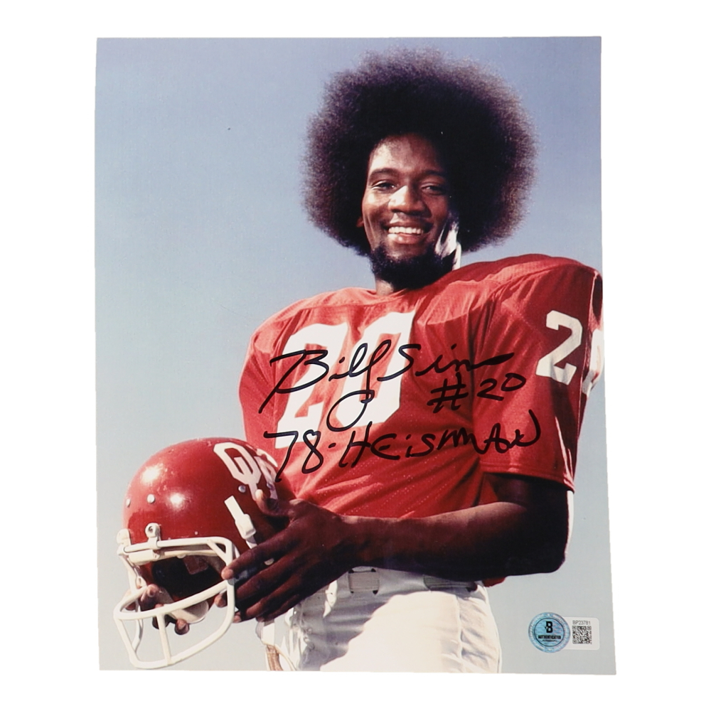 Billy Sims Signed Oklahoma Sooners 8x10 Photo Inscribed "'78 Heisman ...