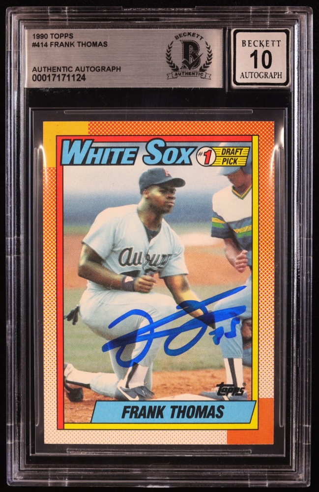 Frank Thomas Signed 1990 Topps #414B RC (BGS | Auto 10) | Pristine Auction