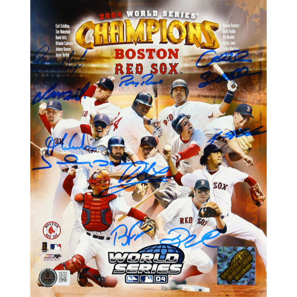 Red Sox 2004 World Series Champions 8x10 Photo Team-Signed by (11) with ...