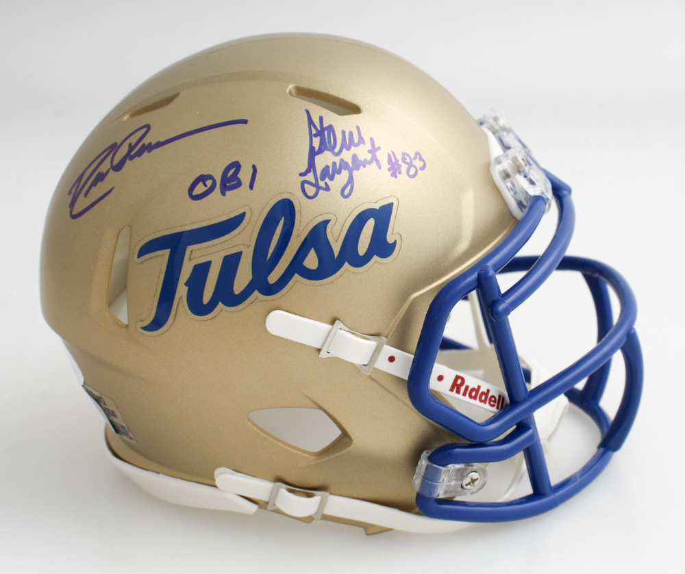 Steve Largent & Drew Pearson Signed Tulsa Speed Mini Helmet Inscribed ...