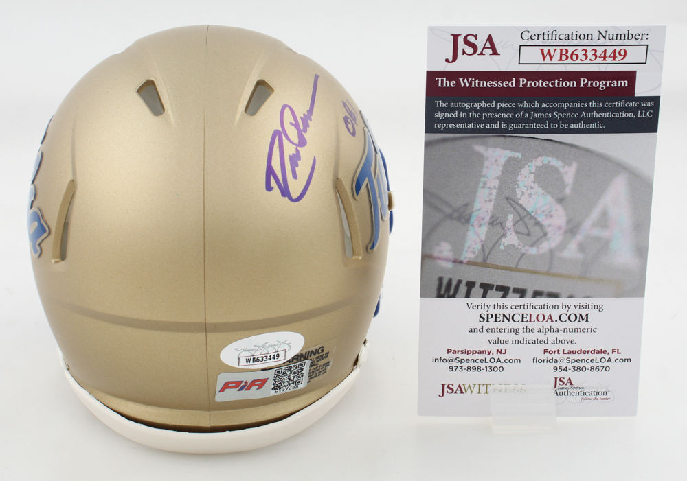 Steve Largent & Drew Pearson Signed Tulsa Speed Mini Helmet Inscribed ...