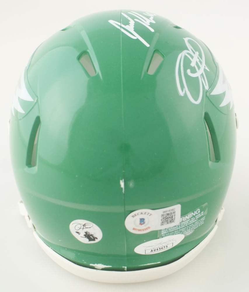 Jason Kelce & Jaylen Hurts Signed Eagles Alternate Speed Mini Helmet ...
