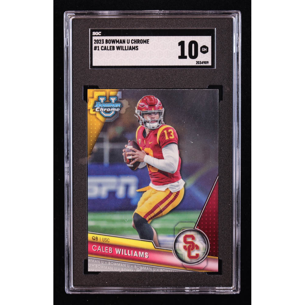 Caleb Williams 2023 Bowman Chrome University #1 RC (SGC 10) | Pristine ...
