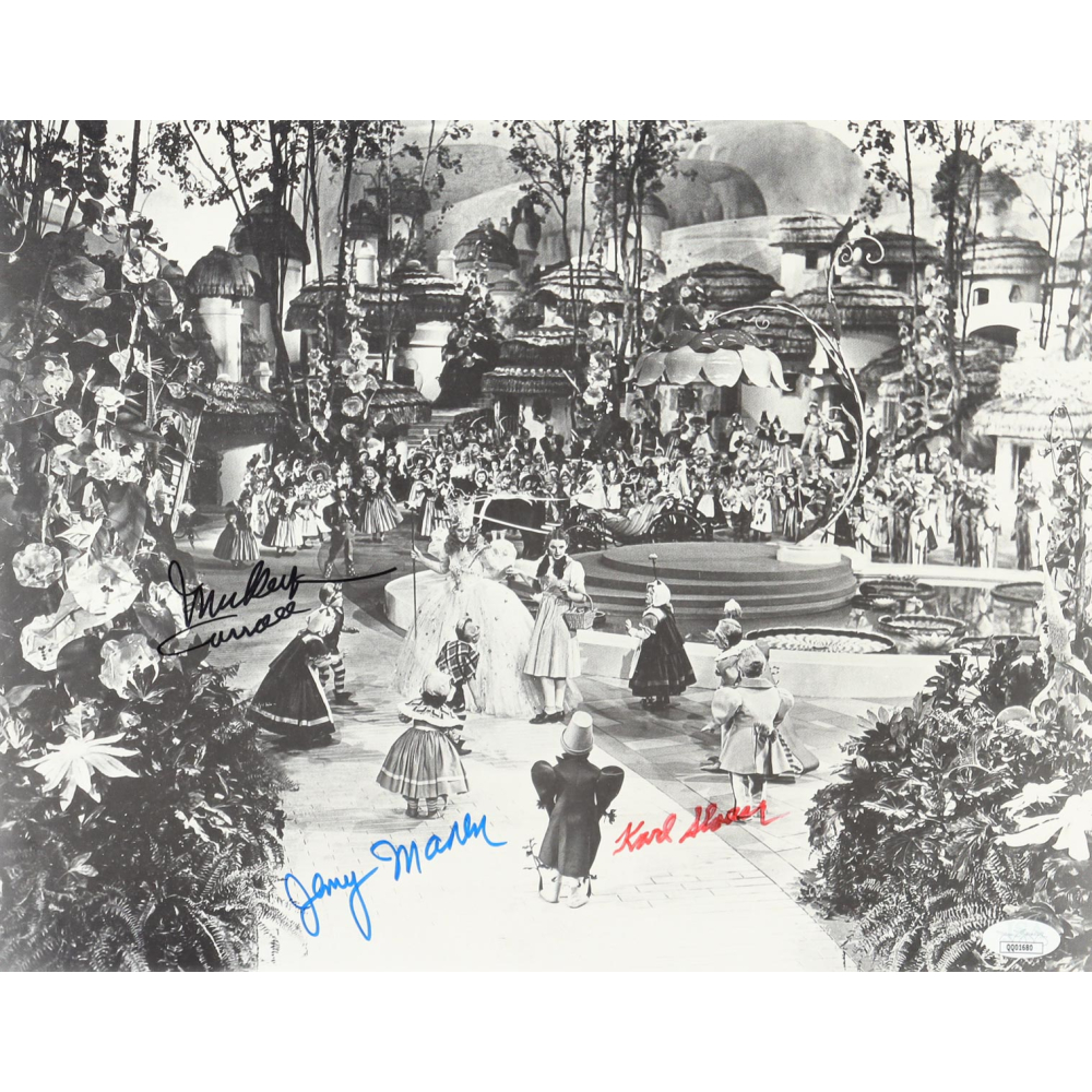 Mickey Carroll, Jerry Maren & Karl Slover Signed "The Wizard of Oz ...