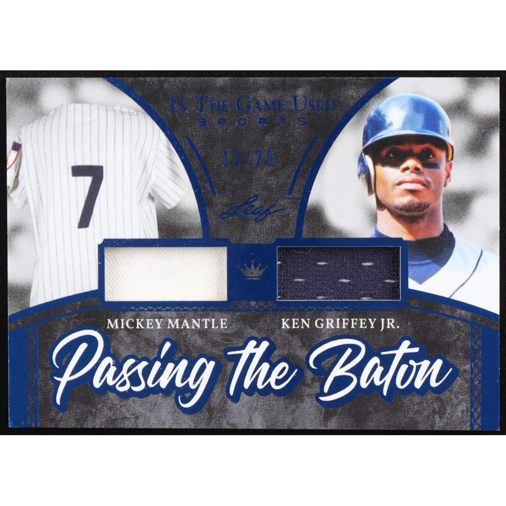Mickey Mantle / Ken Griffey Jr. 2020 ITG Used Sports Passing the Baton ...